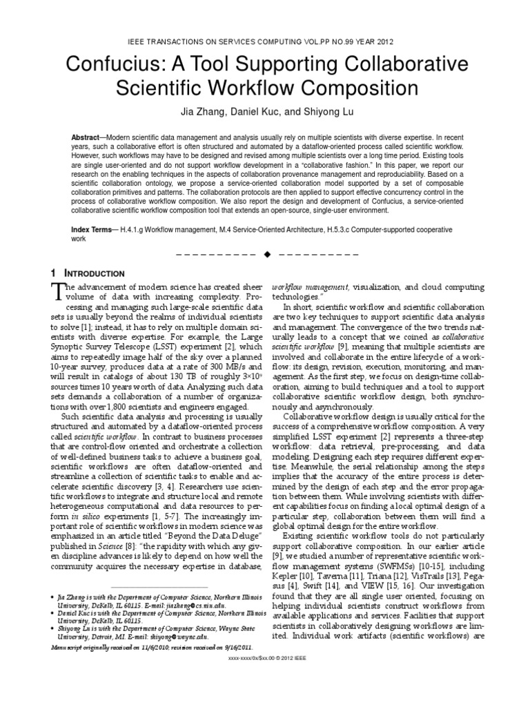 Confucius A Tool Supporting Collaborative Scientific Workflow Composition Base Paper | PDF ...
