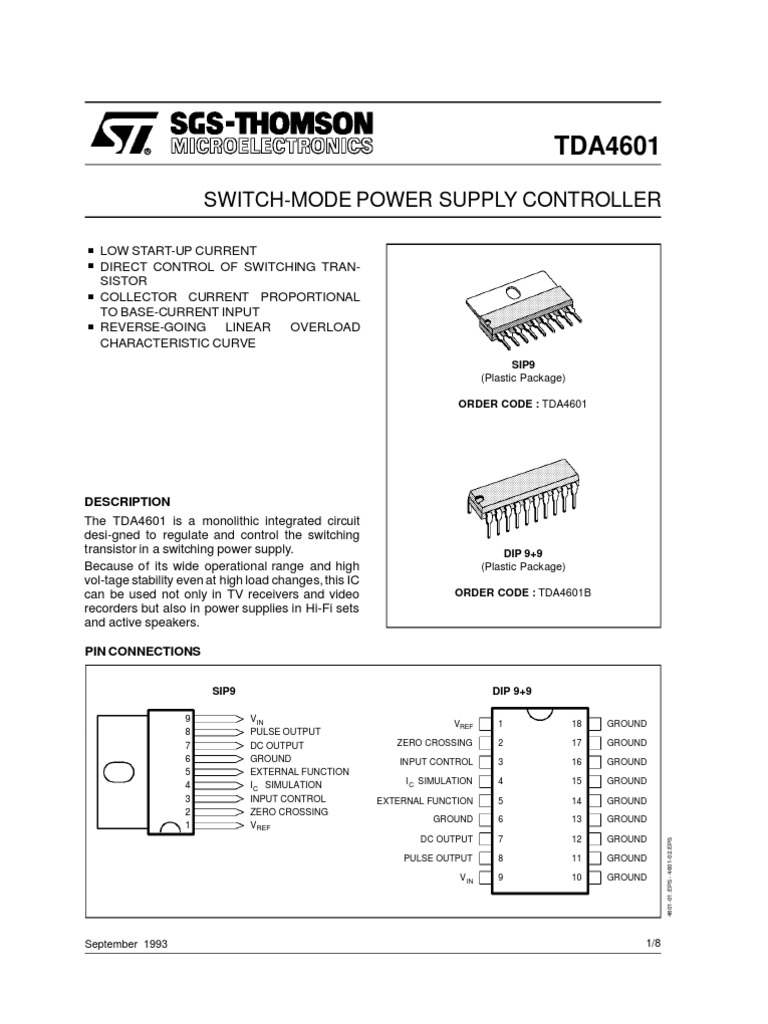 Tda 4601 | Download Free PDF | Amplifier | Power Supply