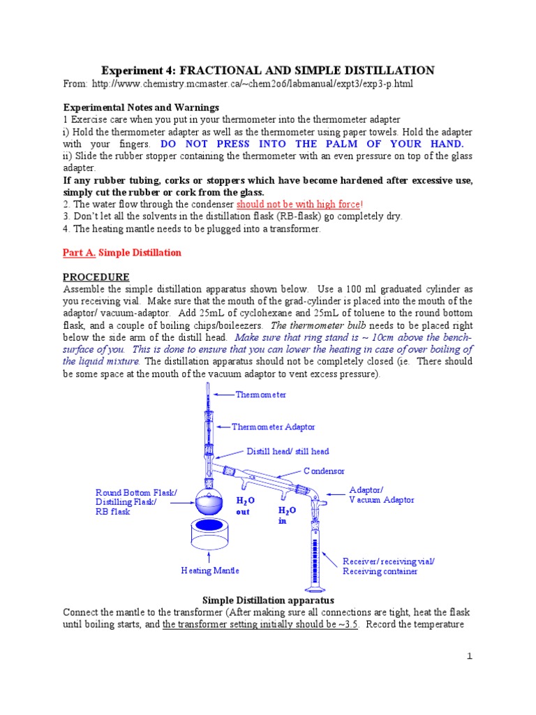 Experiment Distillation | PDF | Distillation | Transparent Materials
