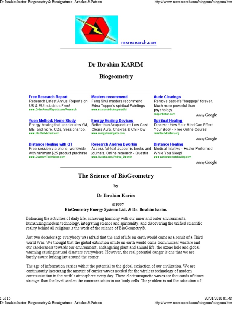 Ibrahim Karim - Biogeometry and Biosignatures | Ancient Egypt | Science