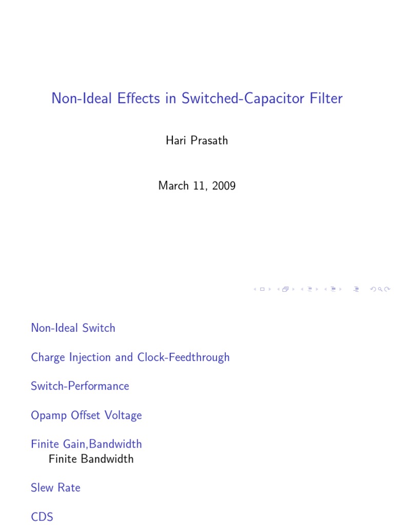 Non-Idealities of Switched Capacitor Filter Design | PDF | Bandwidth ...