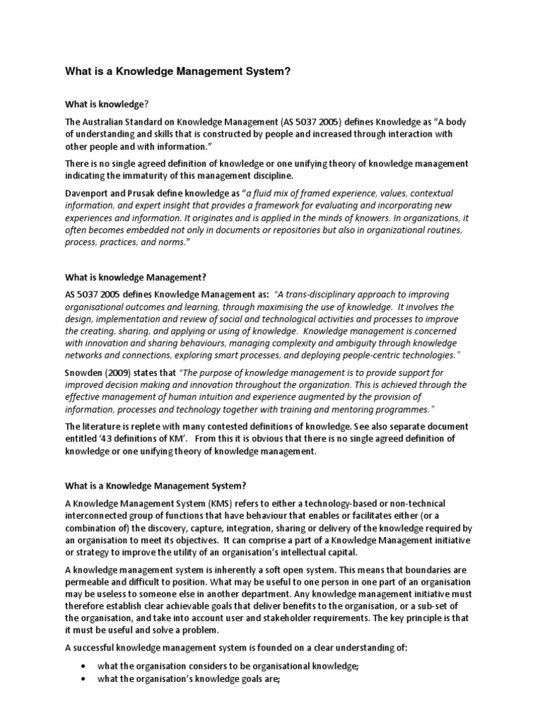 What Is A Knowledge System | PDF | Knowledge Management | Knowledge