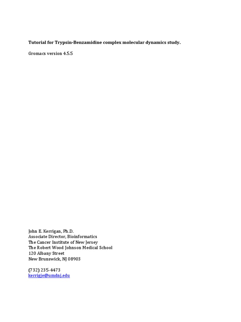 Md Simulation Tutorial In Gromacs Pdf Protein Data Bank Protease
