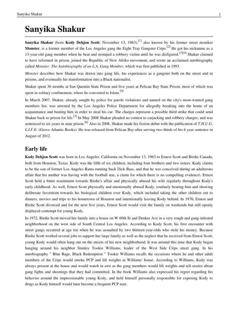 Sanyika Shakur | Crime & Violence | Crime Thriller