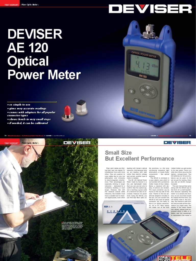 DEVISER AE 120 Optical Power Meter | PDF | Decibel | Coaxial Cable