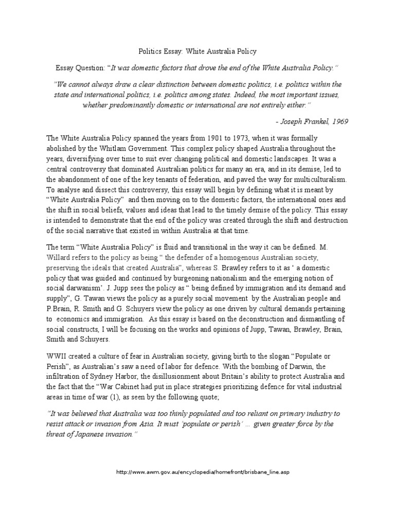 White Australia Policy | PDF | Immigration | Australia