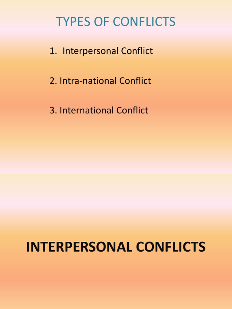 Types of Conflicts | PDF | Interpersonal Relationships | Behavioural Sciences