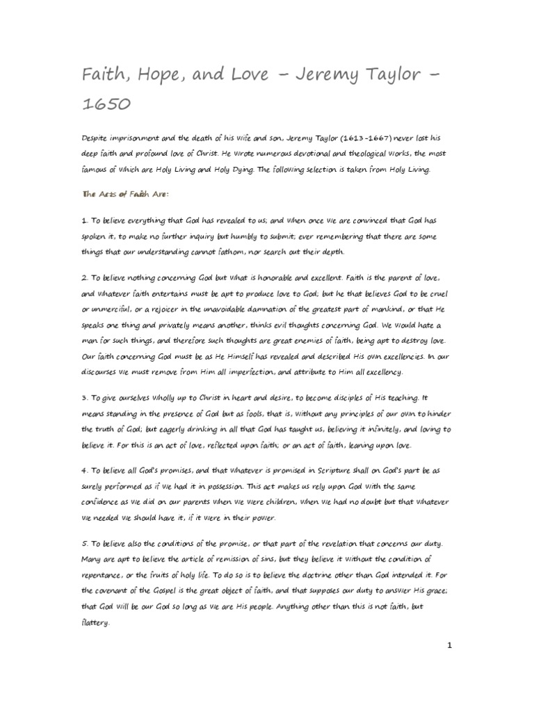 Acts of Faith, Hope, and Love Explained | PDF | Faith | Love