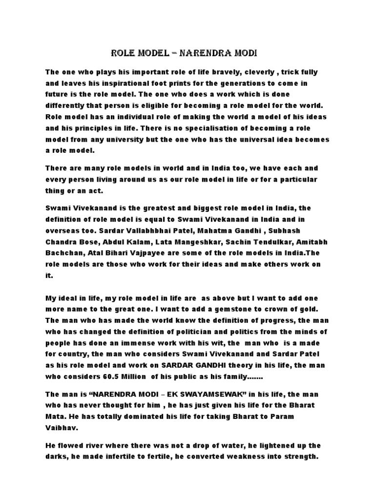 A Role Model - Narendra Modi | PDF | Narendra Modi | Gujarat