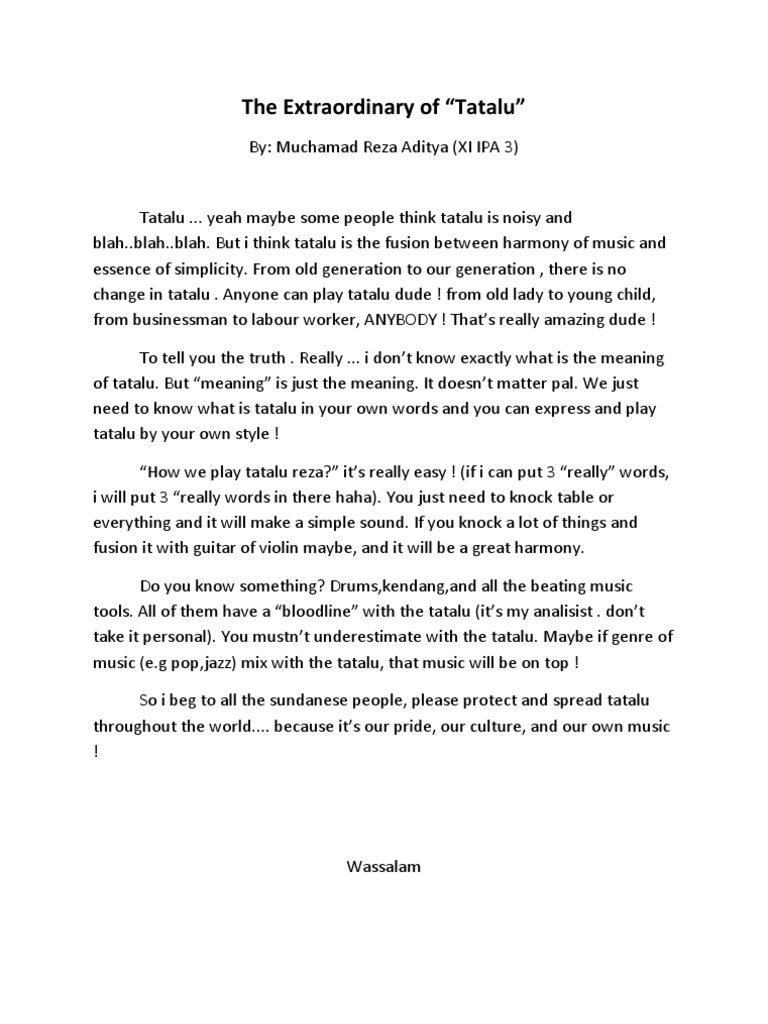 The Extraordinary of Tatalu | PDF