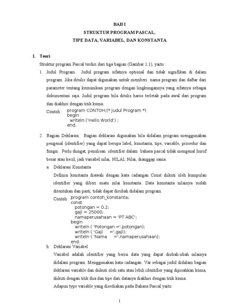 Modul Struktur Program Pascal | PDF