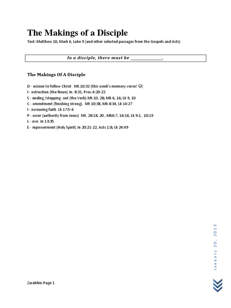 The Making of A Disciple | PDF | Disciple (Christianity) | Acts Of The ...