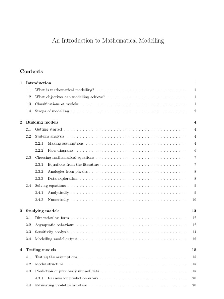 An Introduction To Mathematical Modelling | PDF | Numerical Analysis ...