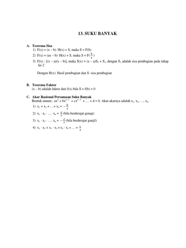 Suku Banyak | PDF