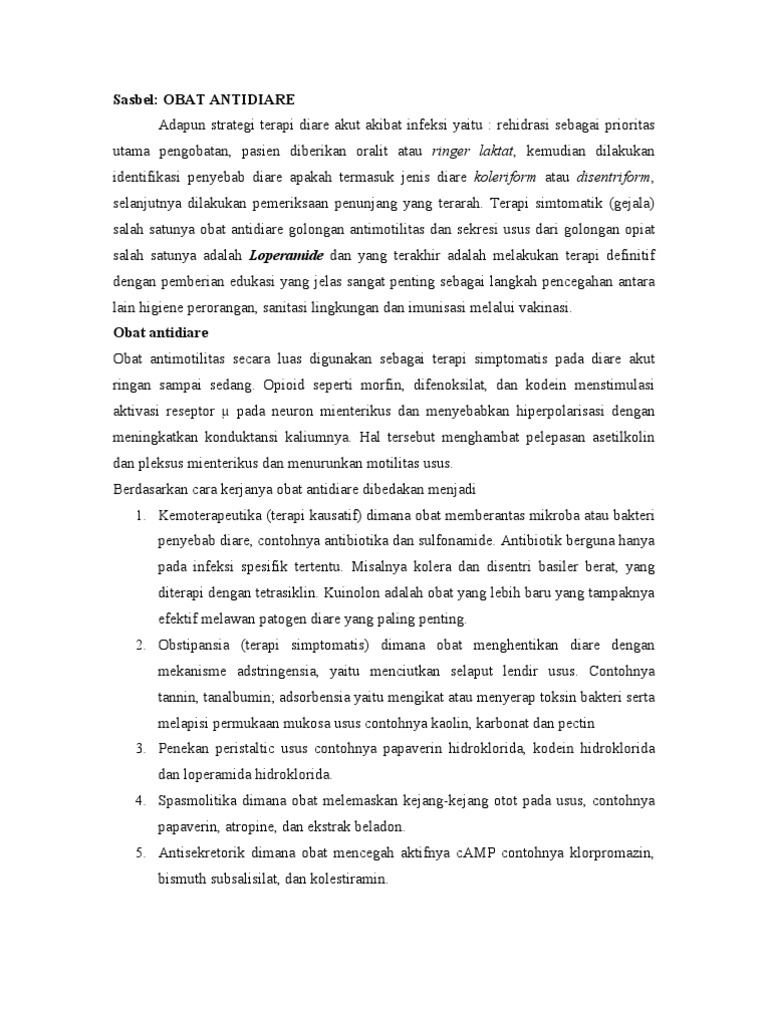 Obat Antidiare | PDF | Kesehatan Holistik