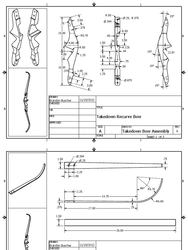 Recurve Bow Riser Template