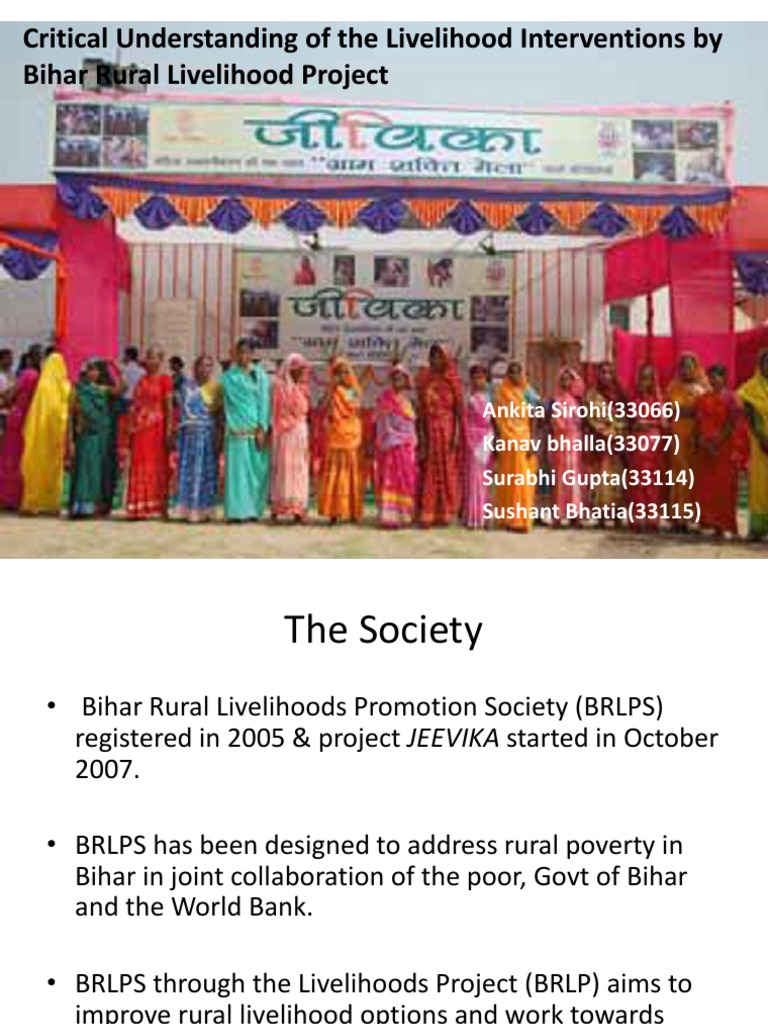 Critical Understanding of Livelihood Interventions by Bihar Rural ...