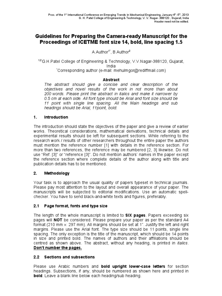 Guidelines For Preparing The Camera-Ready Manuscript For The ...