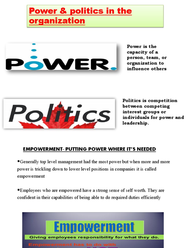 Power and Politics | PDF | Empowerment | Power (Social And Political)