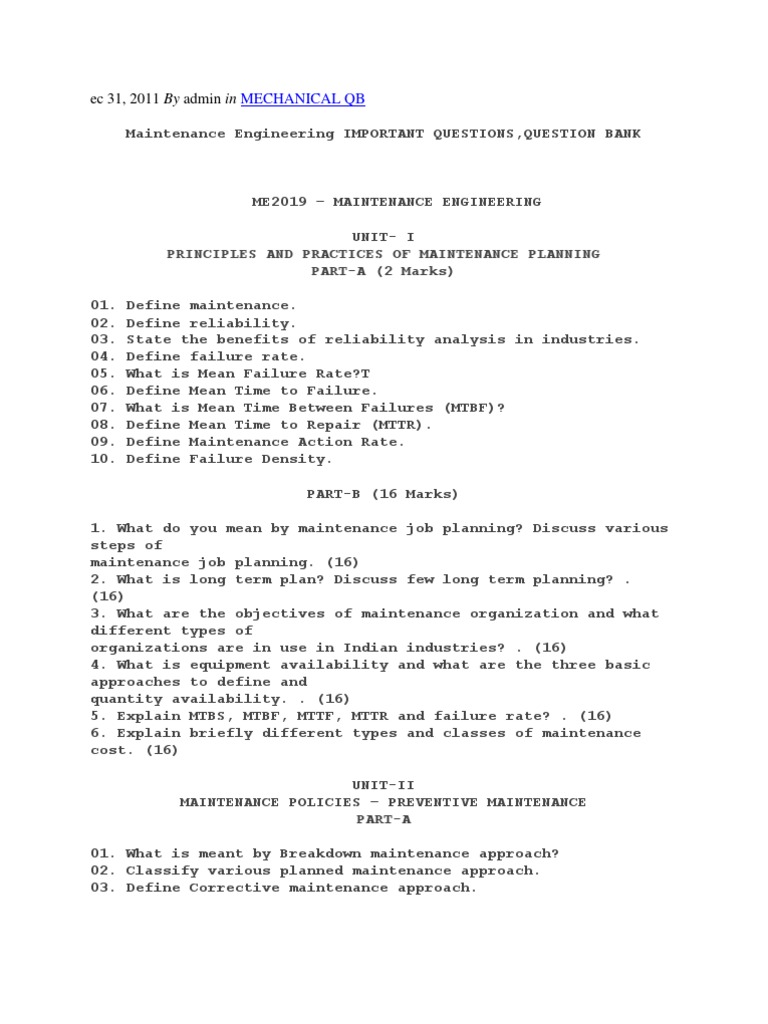 Maintenance Question | PDF | Depreciation | Business