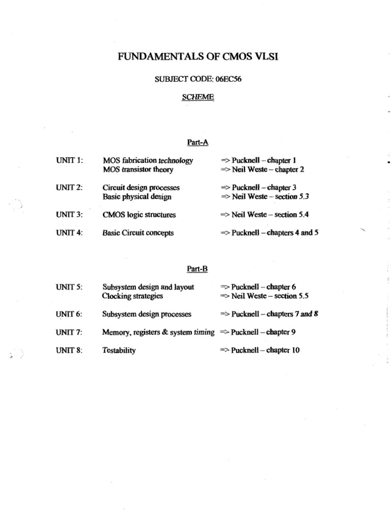 CMOS VLSI - VTU Full Notes | PDF