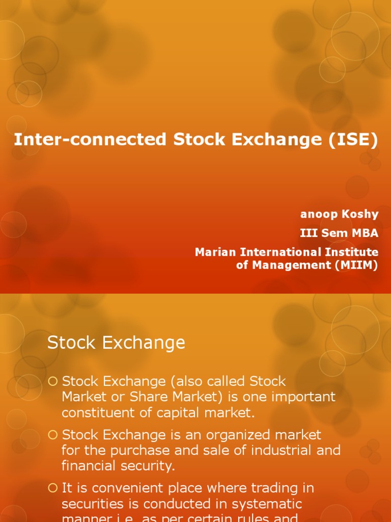 Interconnected Stock Exchange (ISE) | PDF | Equity Securities | Companies