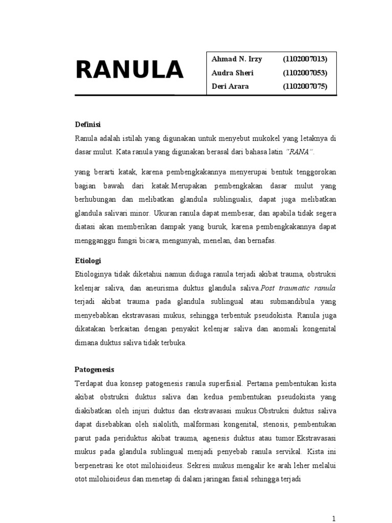 Ranula | PDF