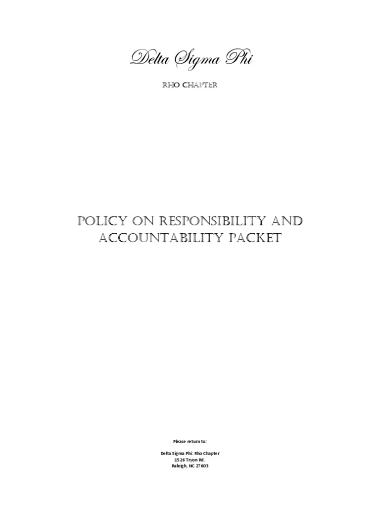 Delta Sigma Phi Responsibility & Accountability Packet | PDF ...