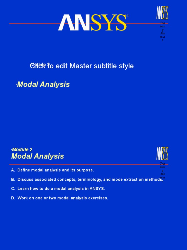 ANSYS Modal Analysis-1 | PDF | Normal Mode | Eigenvalues And Eigenvectors