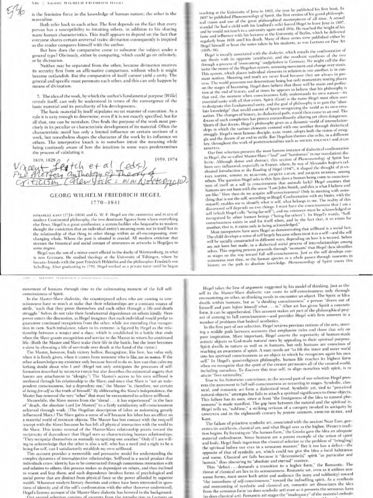 Master and Slave | PDF | Georg Wilhelm Friedrich Hegel | Dialectic