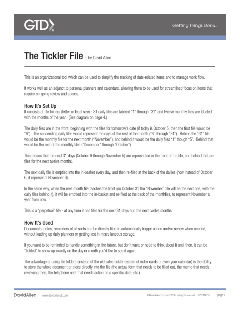 Setting Up A Tickler File | PDF