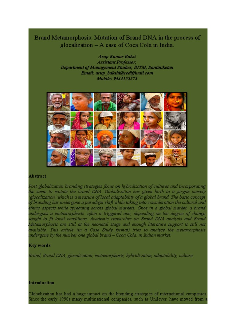 Coca Cola's Brand Metamorphosis in India | PDF | Coca Cola | Brand