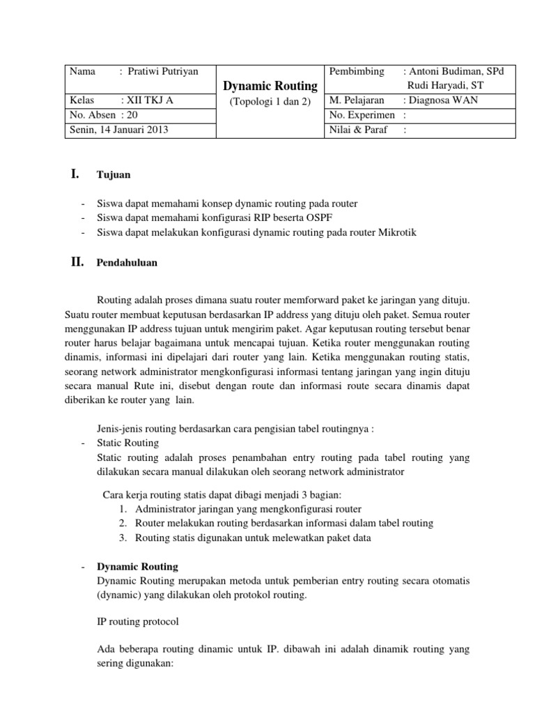 Dynamic Routing - 2 Router | PDF