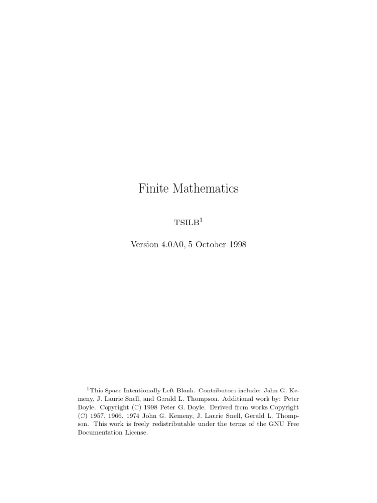 Finite Mathematics | PDF | Teaching Methods & Materials