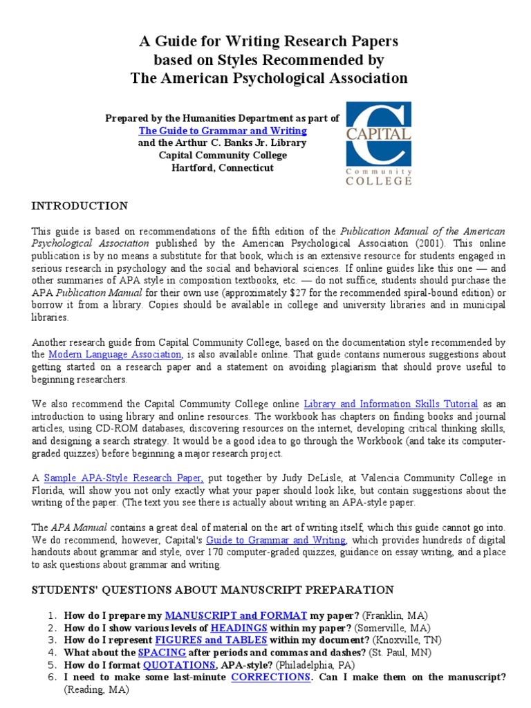 APA Research Paper Writing Guide | PDF | File Transfer Protocol | World ...