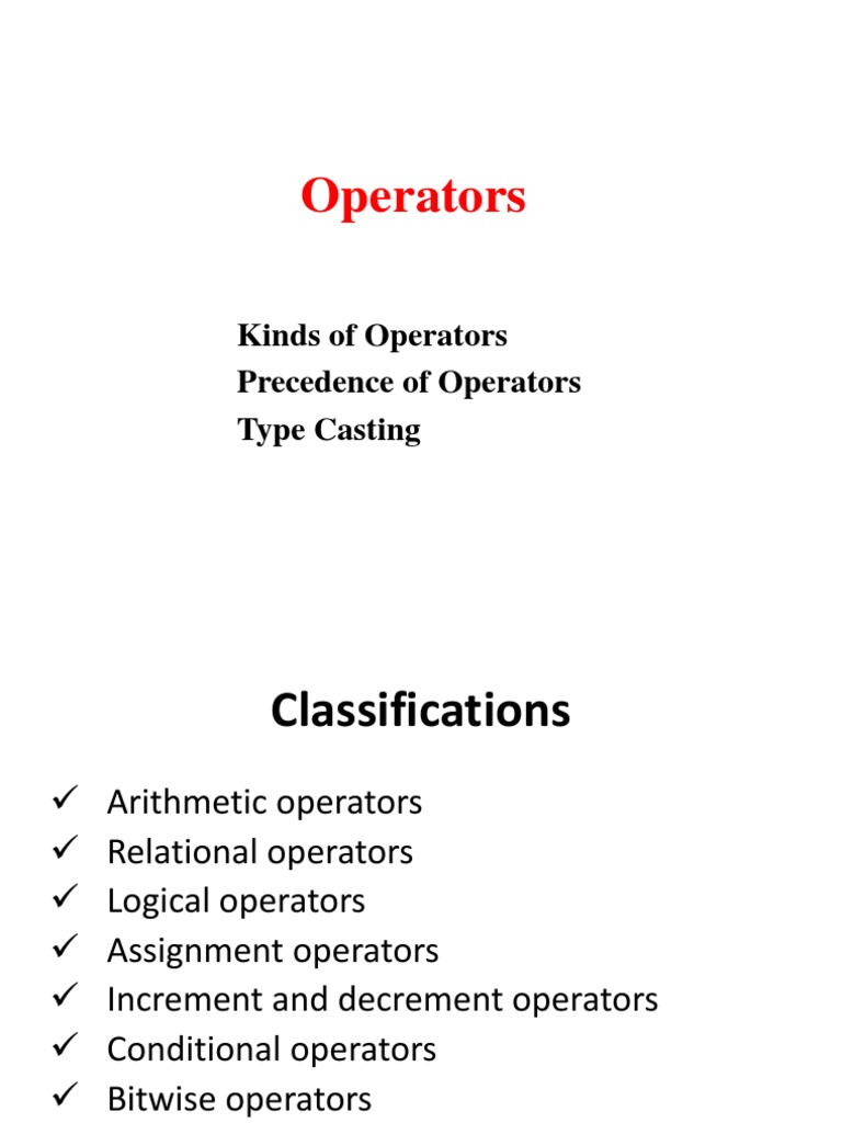C Language - Operators | PDF | C (Programming Language) | Data Type