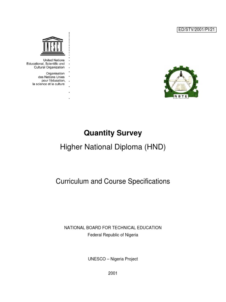QS HND | PDF | Concrete | Curriculum