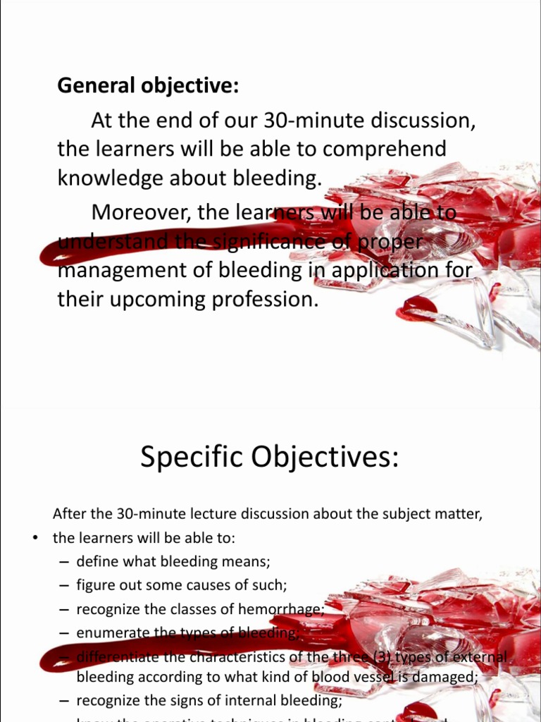 Massive Bleeding | PDF | Bleeding | Vein