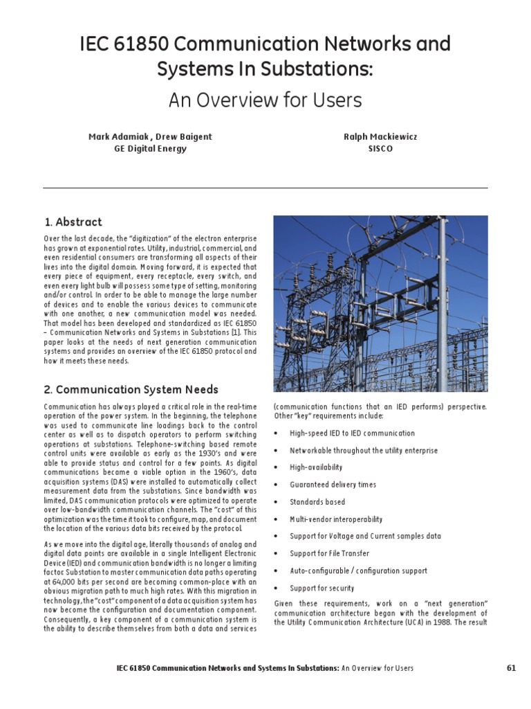 Iec 61850 | PDF | Scada | Computer Network