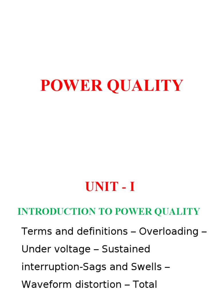Power Quality | PDF | Electric Power System | Power Station
