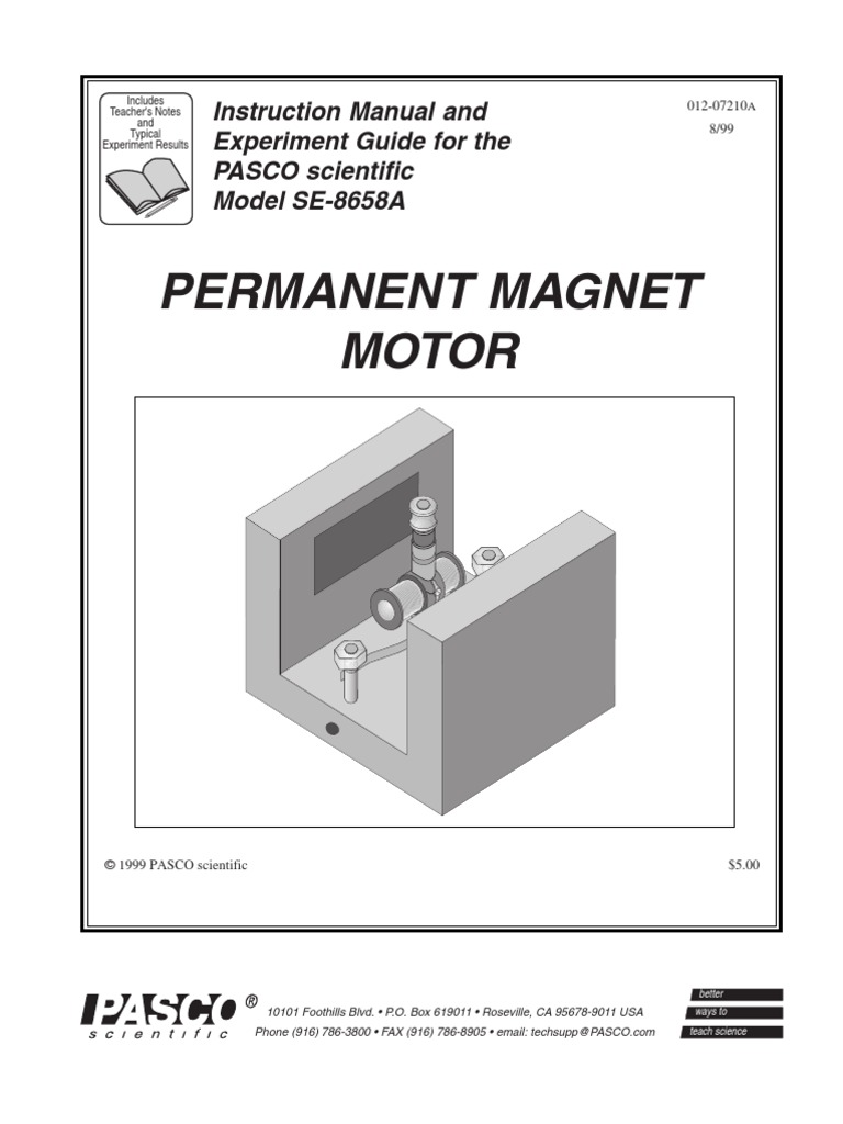 Permanent Magnet Motor: Instruction Manual and Experiment Guide For The PASCO Scientific Model ...