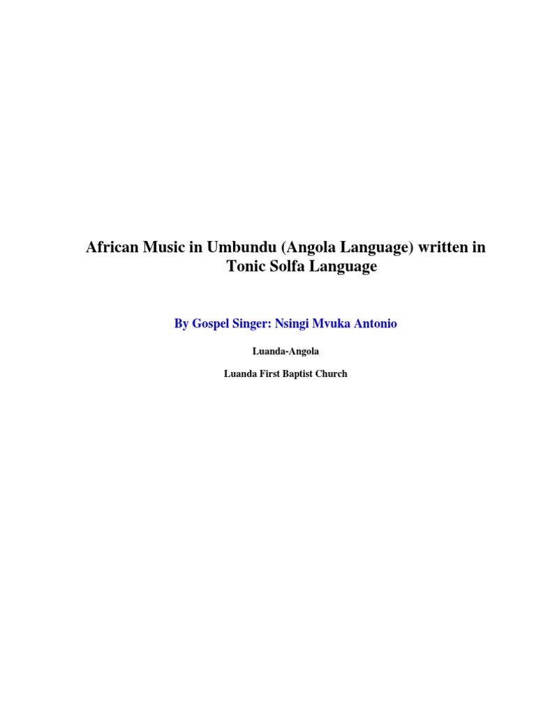 African Hymns in Umbundu Language | PDF