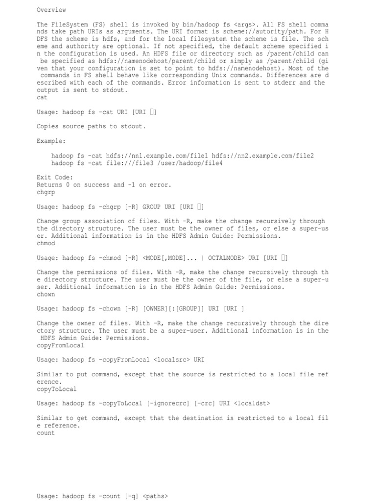 Hadoop Commands | Download Free PDF | Apache Hadoop | Computer File