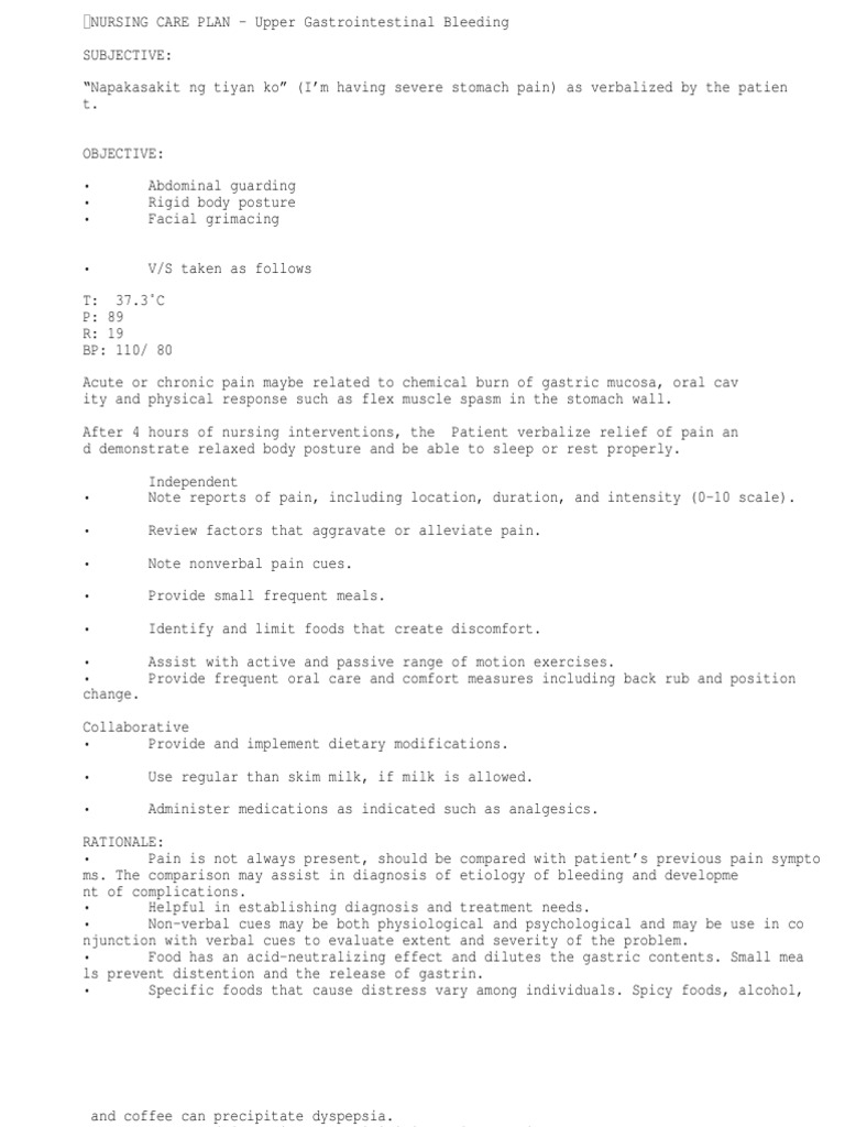 Nursing Care Plan: Fluid Volume Deficit | PDF