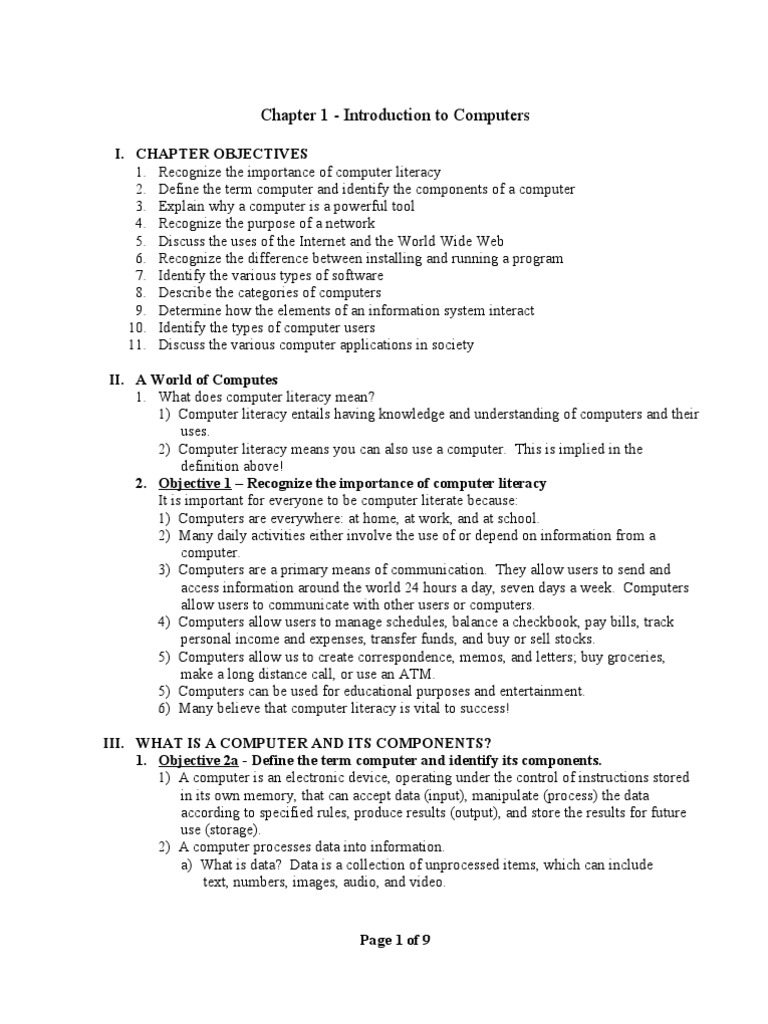 Chapter 1 - Introduction To Computers | Download Free PDF | Personal ...