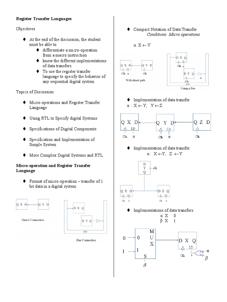 Register Transfer Languages | PDF | Digital Electronics | Arithmetic