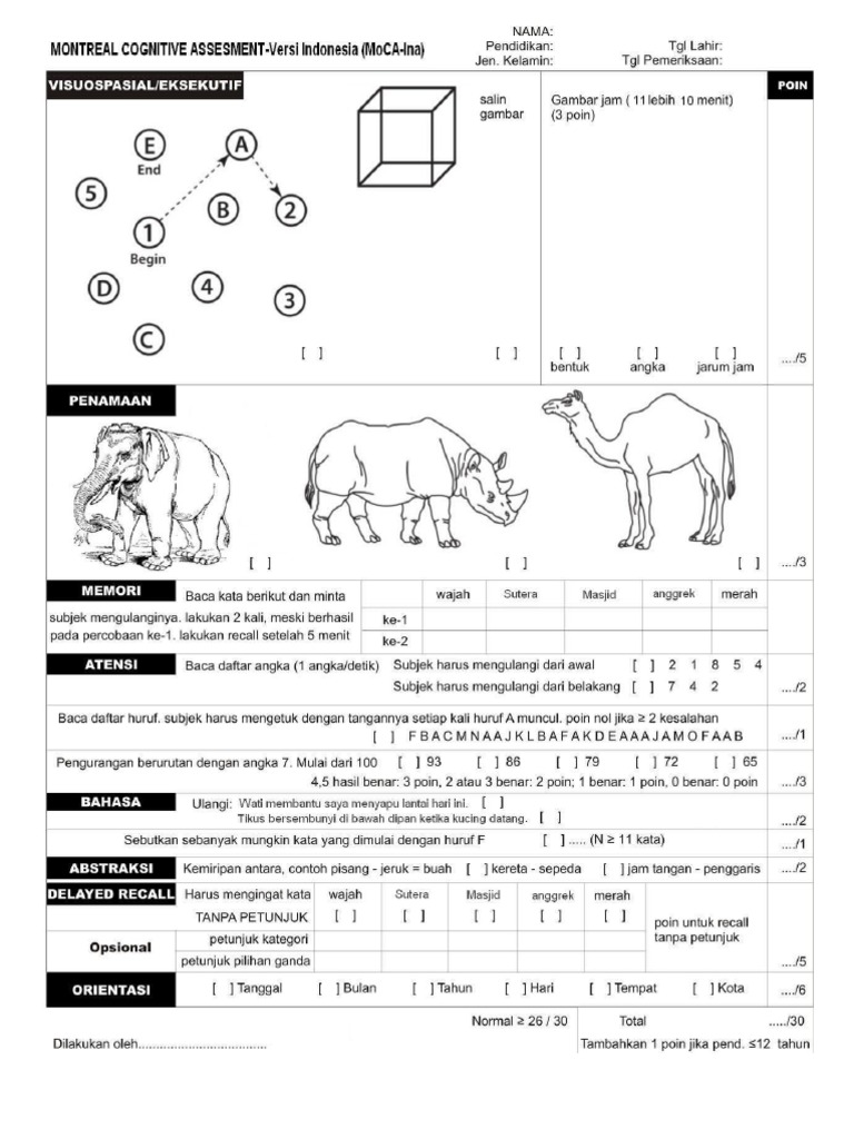 MoCA-Ina Mmse Terbaru | PDF