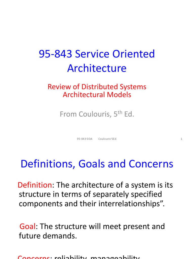 95-843 Service Oriented Architecture: Review of Distributed Systems Architectural Models | PDF ...