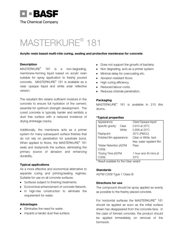 Masterkure 181 | Download Free PDF | Concrete | Paint