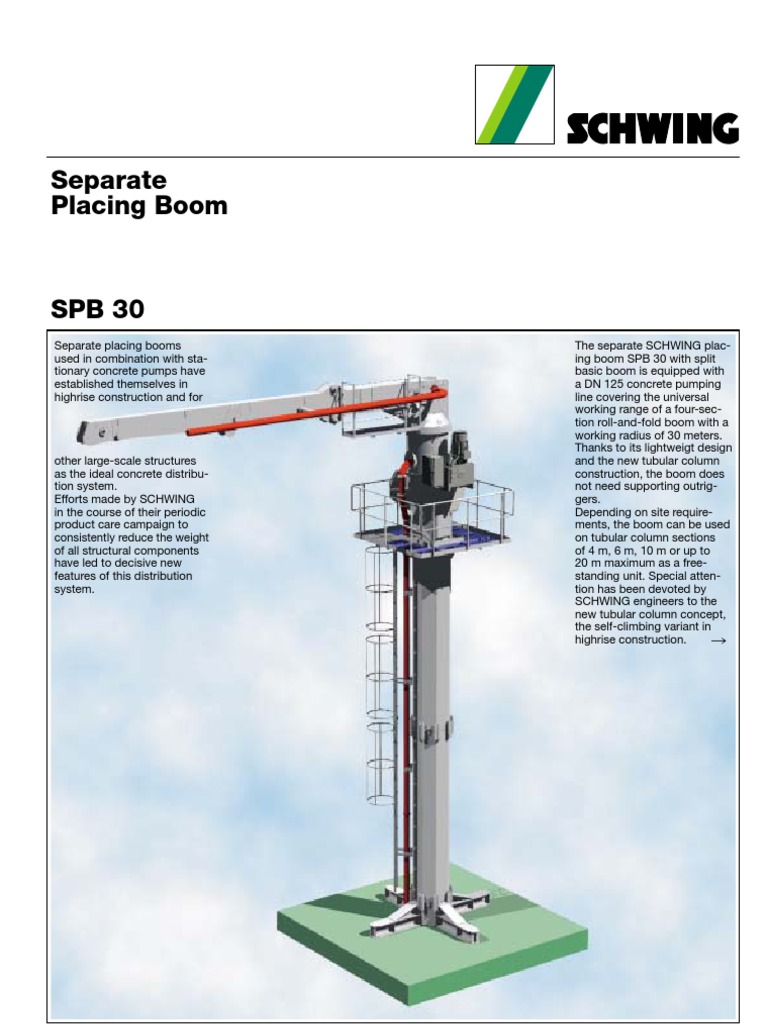 Schwing Static Placing Boom | PDF | Home & Garden | Technology ...